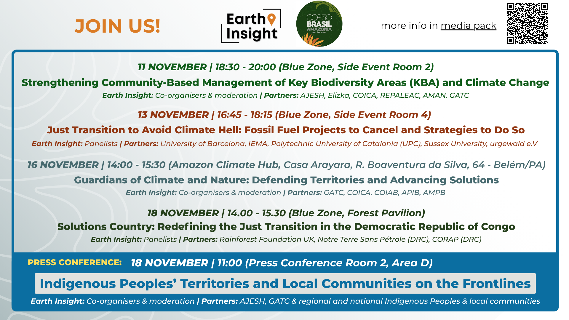 Join Earth Insight at the UN Climate Change Conference - Belém | Earth Insight